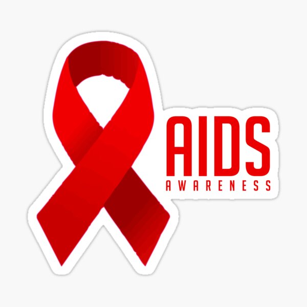 "Red Ribbon AIDS Awareness Survivor Gift" Sticker by TTFMerch | Redbubble