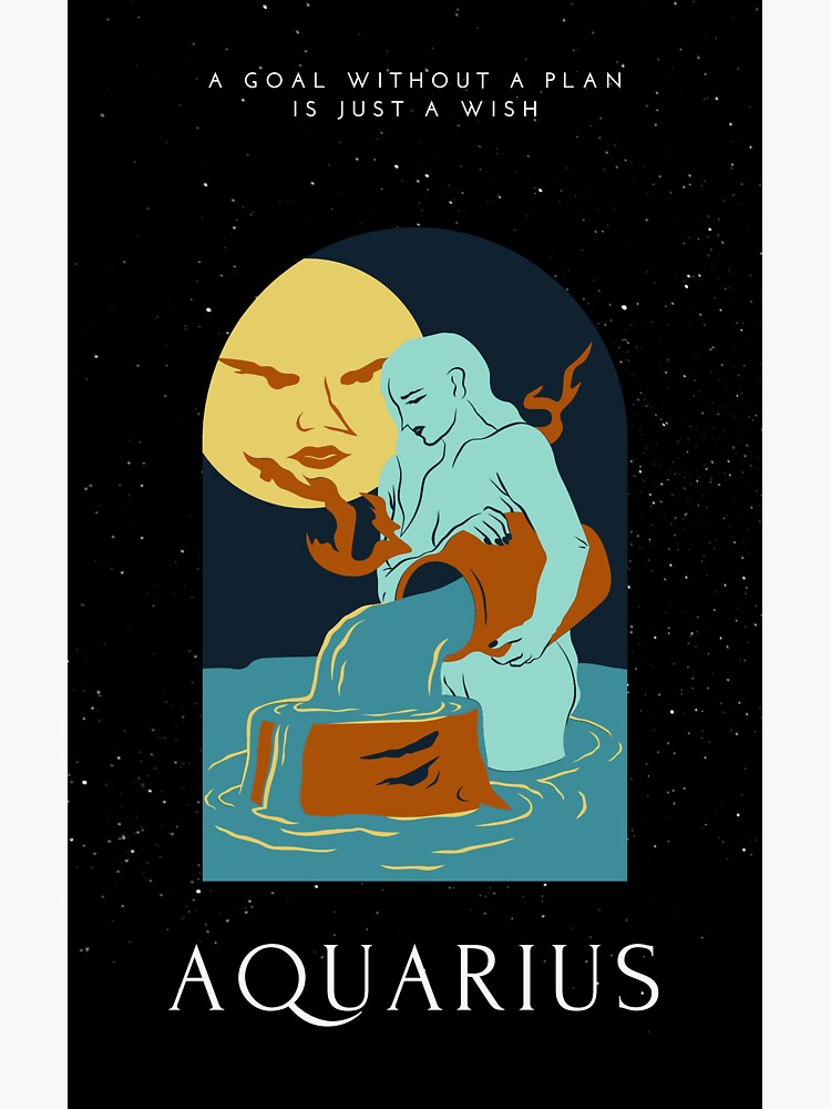 "Aquarius Zodiac Astrology Motivational Poster Quote" Sticker by ...