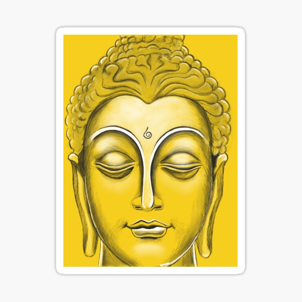 "Buddha - Yellow" Sticker by iksnae | Redbubble