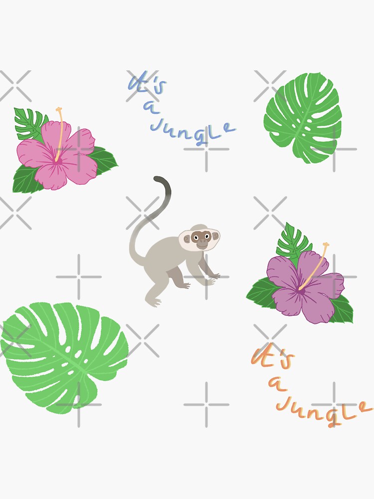 "jungle theme sticker pack" Sticker by rxsaliex | Redbubble