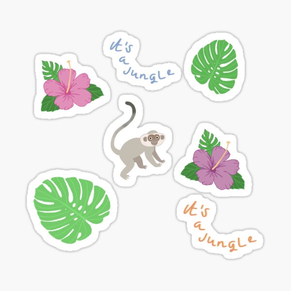 "jungle theme sticker pack" Sticker by rxsaliex | Redbubble