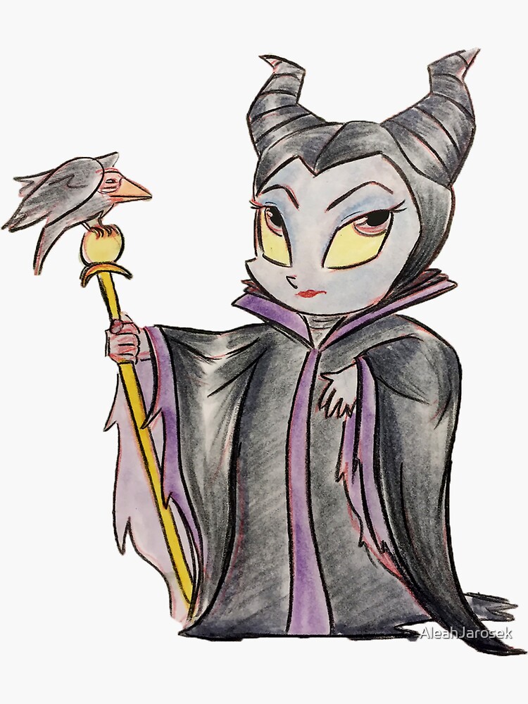 "Chibi Maleficent " Sticker for Sale by AleahJarosek | Redbubble