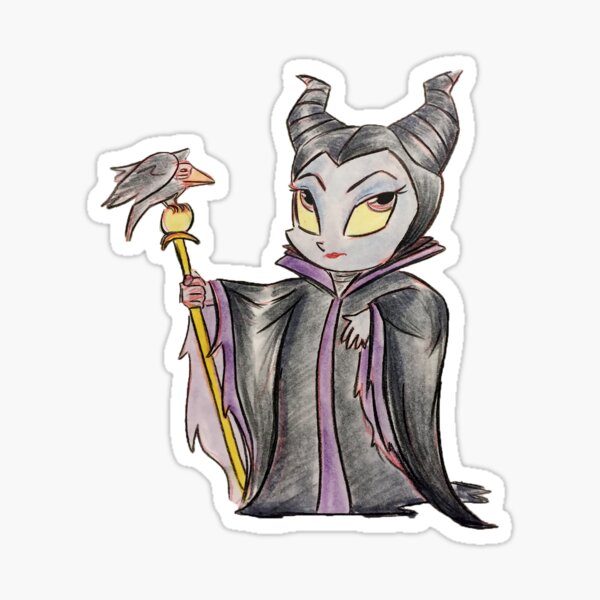 "Chibi Maleficent " Sticker for Sale by AleahJarosek | Redbubble