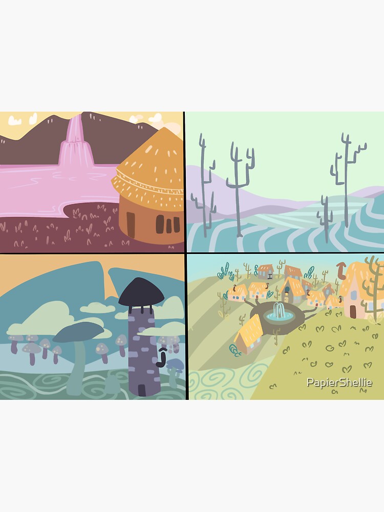 "Four places" Sticker for Sale by PapierShellie | Redbubble