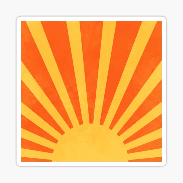 "Minimalist Orange Yellow Sun Rays" Sticker for Sale by Prawny | Redbubble