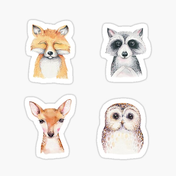 "Forest animals stickers" Sticker for Sale by OtterFactory | Redbubble
