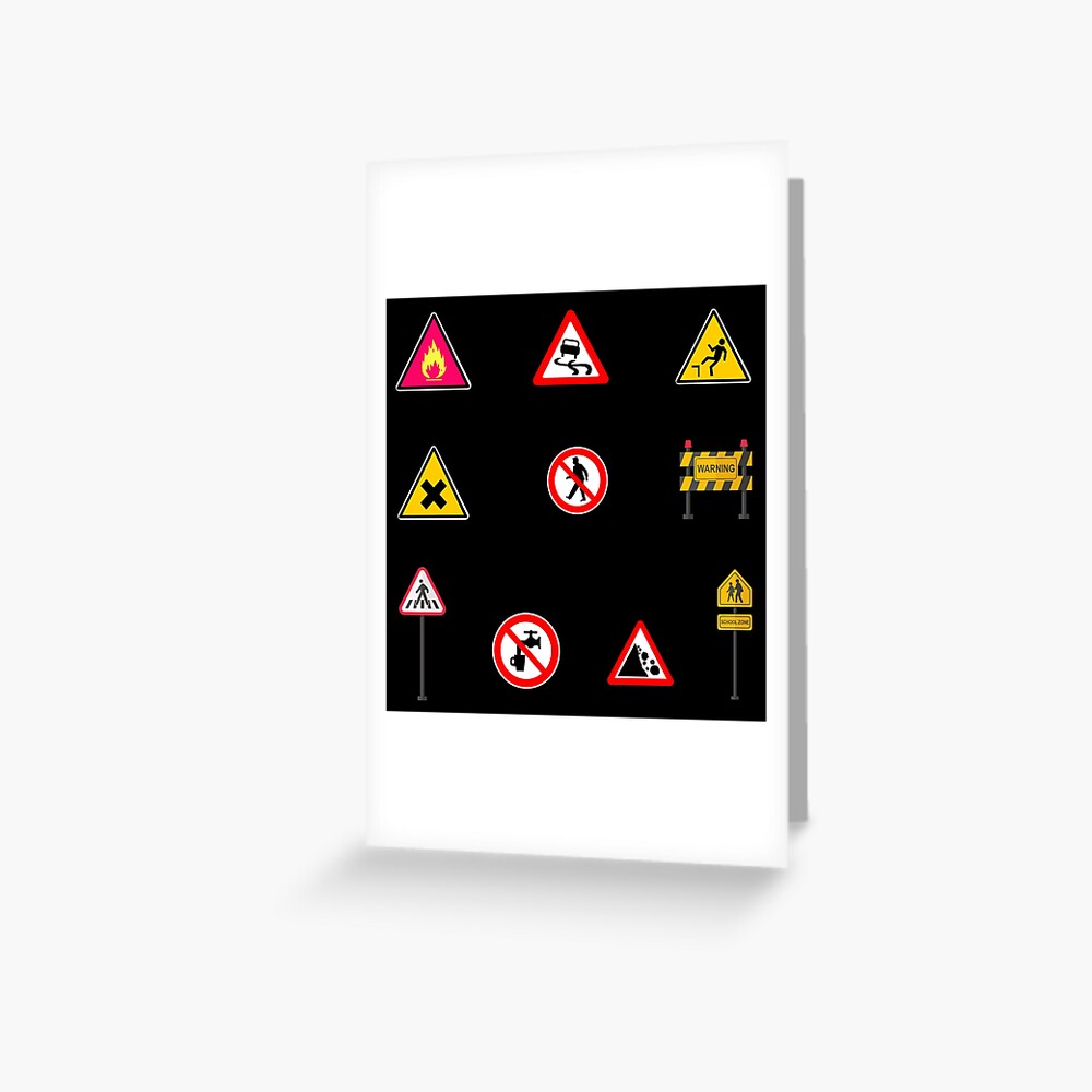 "Hazard, Warning Danger Sticker pack" Greeting Card for Sale by ...