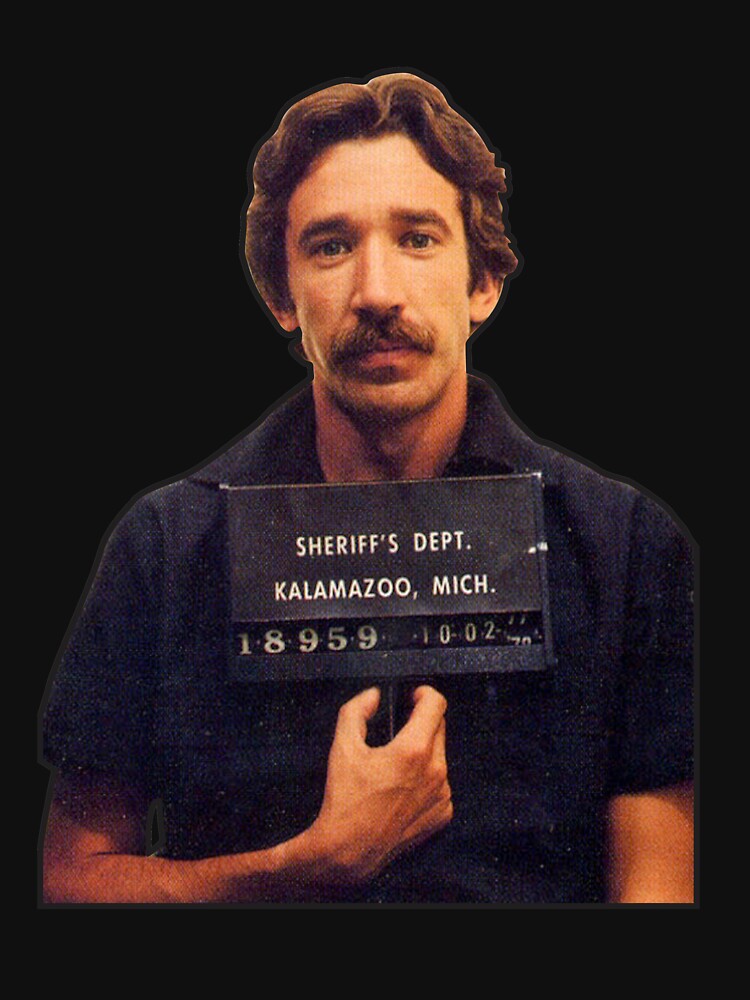 "Tim Allen Mugshot" T-shirt for Sale by muhammadco | Redbubble | tim ...
