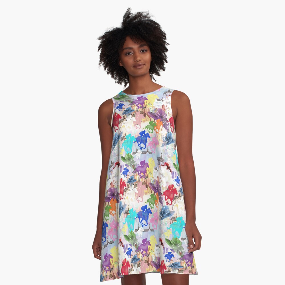 "Off to the Horse Races " A-Line Dress for Sale by GambolAndFrolic ...