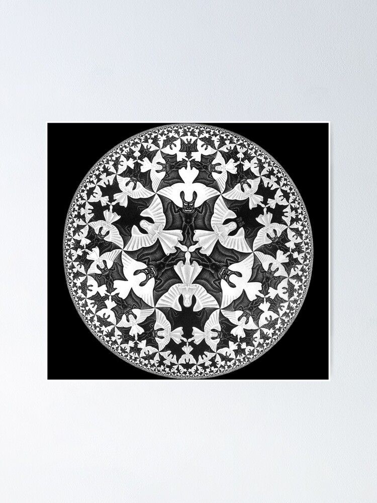 "Circle Limit IV (Bats Pattern), by Maurits Cornelis Escher" Poster by ...
