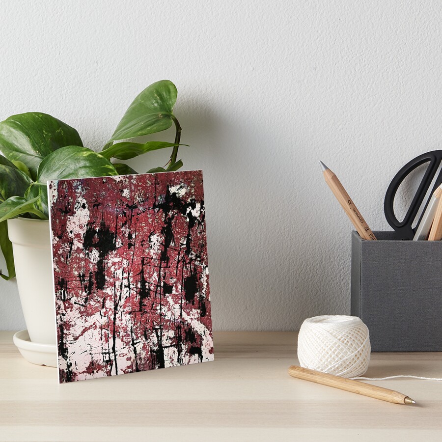 "Abstract Black and Mehrun color Hand Paint Texture" Art Board Print ...