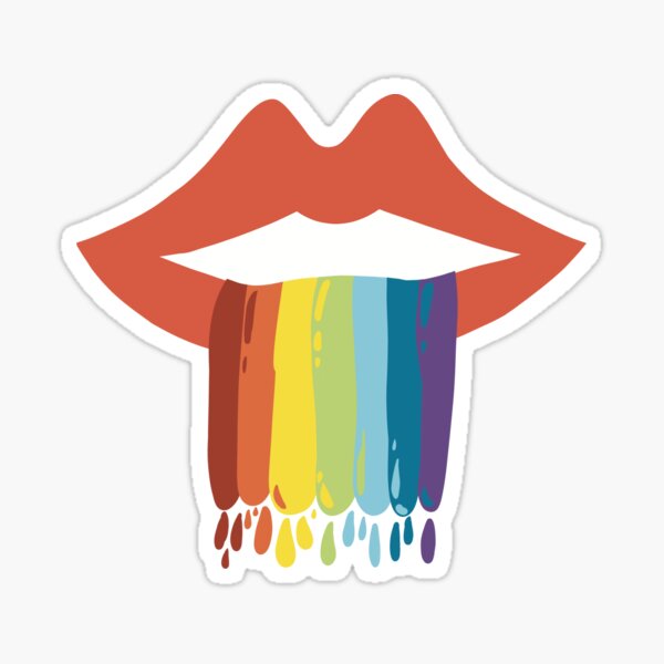 "Rainbow mouth illustration. Open Mouth with Rainbow color paint flow ...