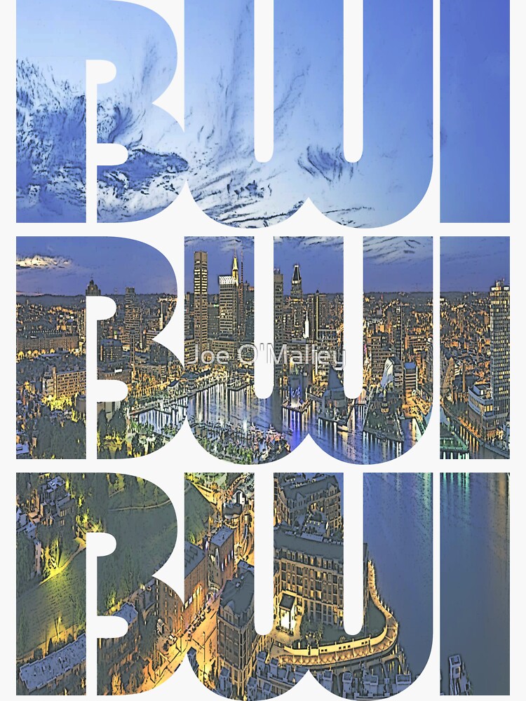 "Baltimore, Maryland BWI Night Cityscape Repeating Pattern" Sticker for ...