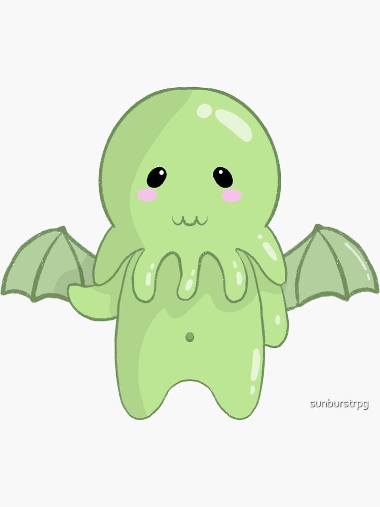 "Cute Kawaii Cthulhu - Lovecraft Fantasy Monster" Sticker for Sale by ...