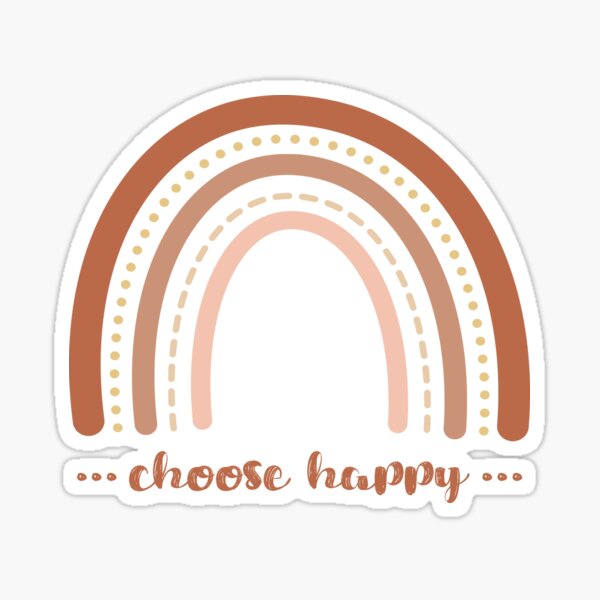 "Boho Rainbow Choose Happy" Sticker for Sale by CWLStacey | Redbubble