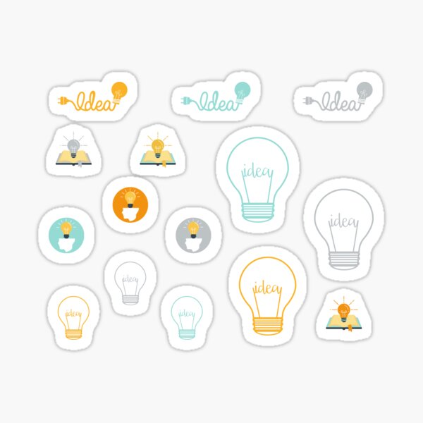 "Idea Ideas Light Bulb Sticker Sheet" Sticker by secretadvantage ...