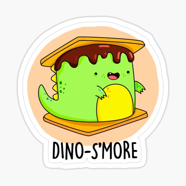 "Dino-Smore Funny Food Pun Designs" Sticker for Sale by ZiadKhalil ...