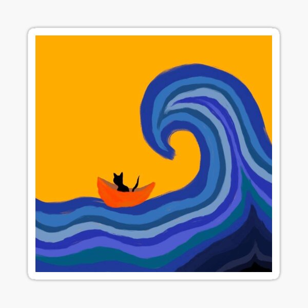 "Cat Wave" Sticker by CatJohnCranston | Redbubble