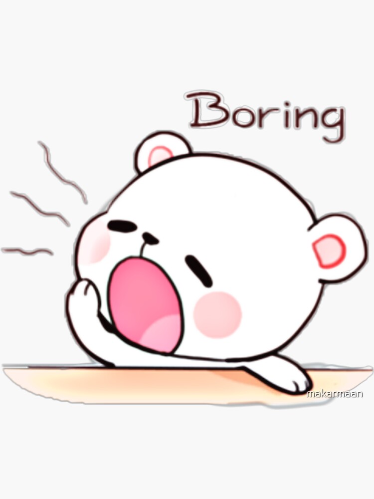 "boring bear cute design " Sticker for Sale by makarmaan | Redbubble
