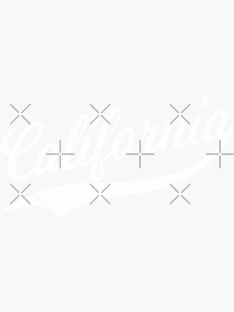 "STATE OF CALIFORNIA BASEBALL SPORT SCRIPT CURSIVE (DISTRESSED WHITE ...