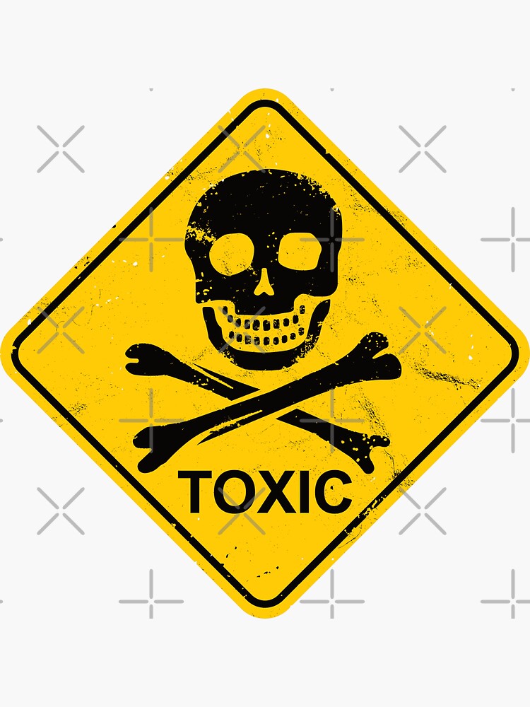 "Toxic Sign - Skull & Crossbones" Sticker for Sale by IncognitoMode ...