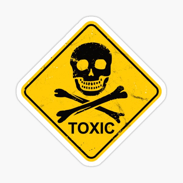 "Toxic Sign - Skull & Crossbones" Sticker for Sale by IncognitoMode ...