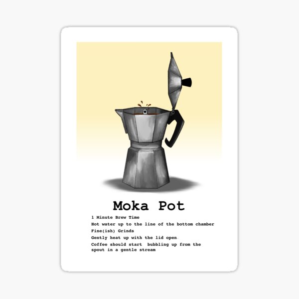 "Copy of Coffee Flashcards - Moka Pot (Yellow)" Sticker for Sale by ...