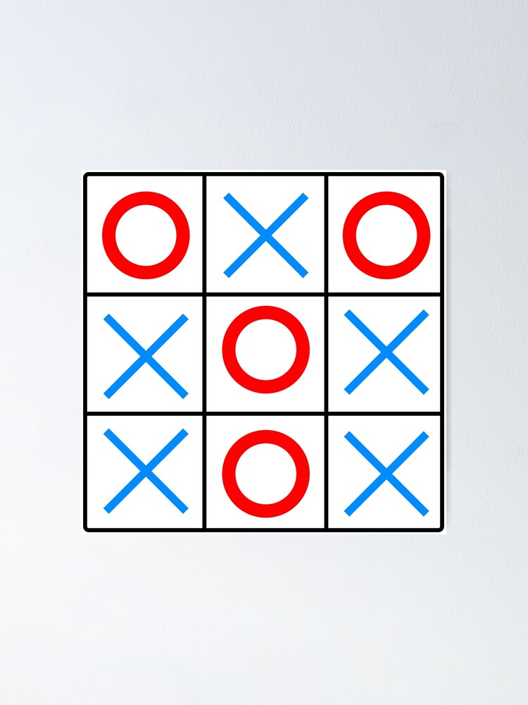 "Colorful x and 0 game" Poster by BlueHut | Redbubble