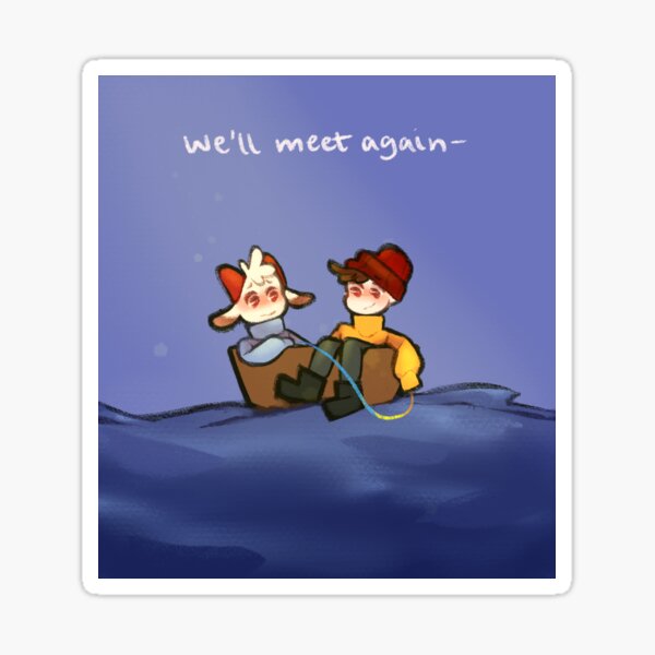 "schlatt and wilbur as the water rises" Sticker for Sale by slenren ...