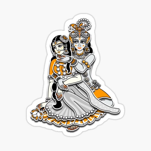 "Radha Krishna" Sticker for Sale by GundicaArt | Redbubble