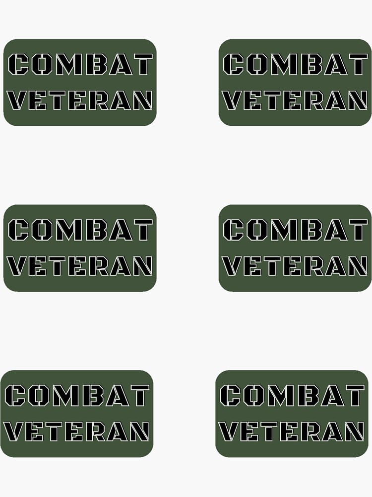 "combat veteran sticker pack" Sticker by Bizarro23 | Redbubble