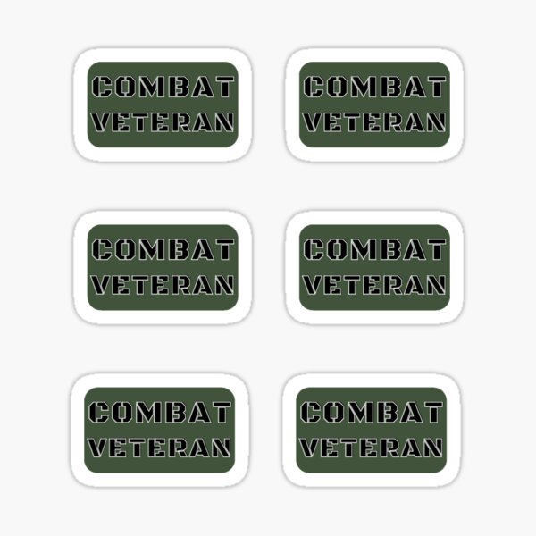 "combat veteran sticker pack" Sticker by Bizarro23 | Redbubble