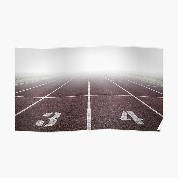 "Track and Field Fog Scenery" Poster for Sale by limitlezz | Redbubble