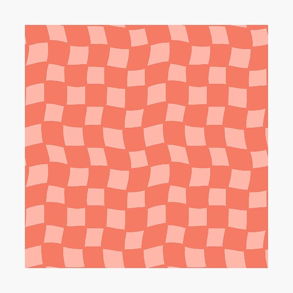 "Abstract Checker Board - coral and peach" Photographic Print for Sale ...