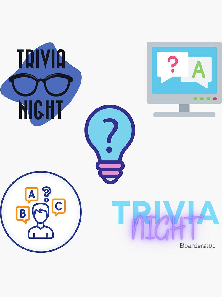 "Trivia Night Stickers" Sticker by Boarderstud | Redbubble