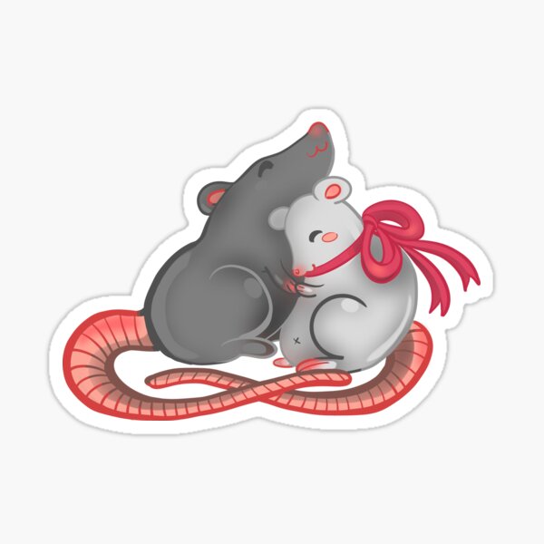 "RATS LOVE ~ I love rats" Sticker by DorianaDrawings | Redbubble