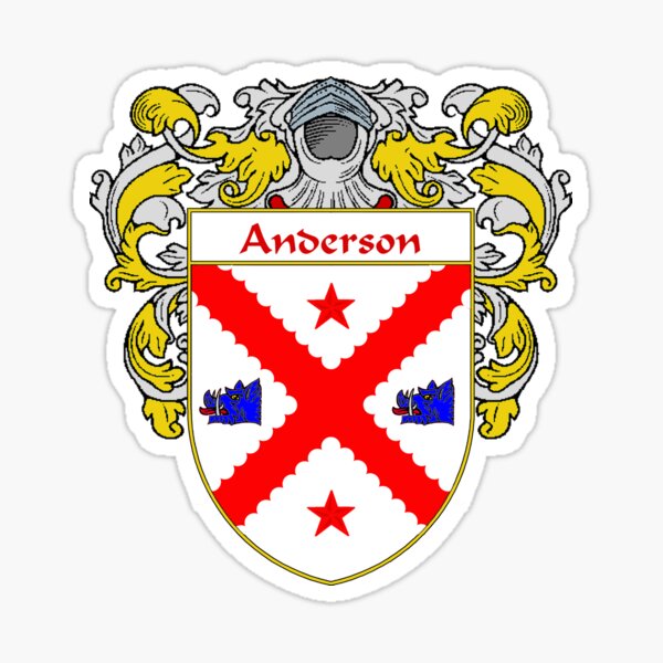 "Anderson Coat of Arms/Family Crest" Sticker for Sale by William Martin ...