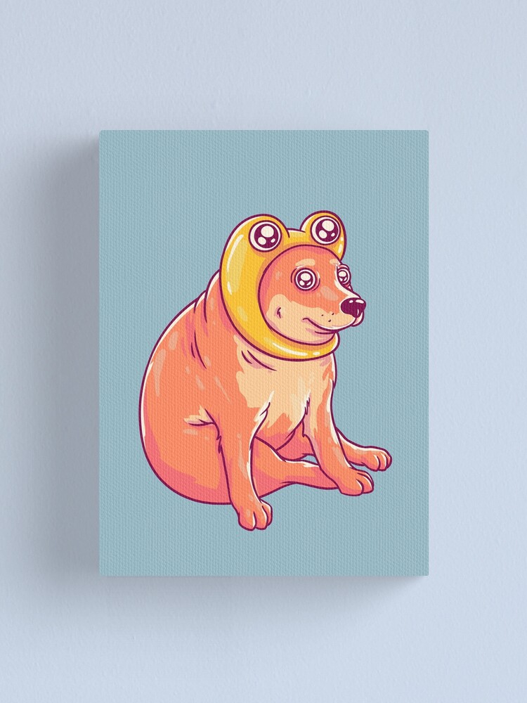 Lienzo «Cheems de rana | amarillo | Shibe | Shiba-Inu | Cheems de bebé ...