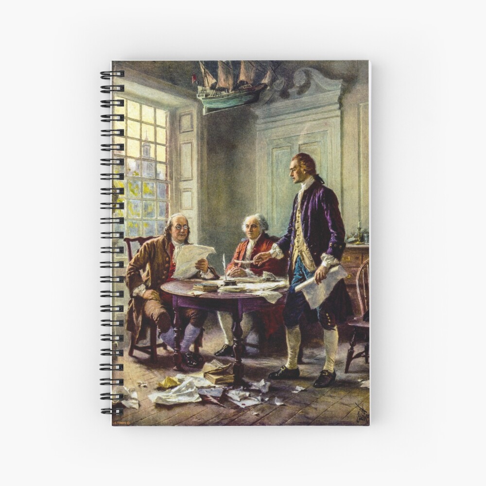 "Writing the Declaration of Independence, 1776" Spiral Notebook by ...
