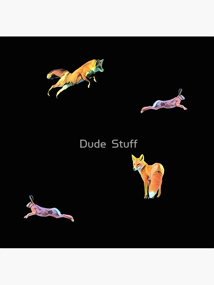 "Fox Chasing a Rabbit" Poster by VsTheInternet | Redbubble