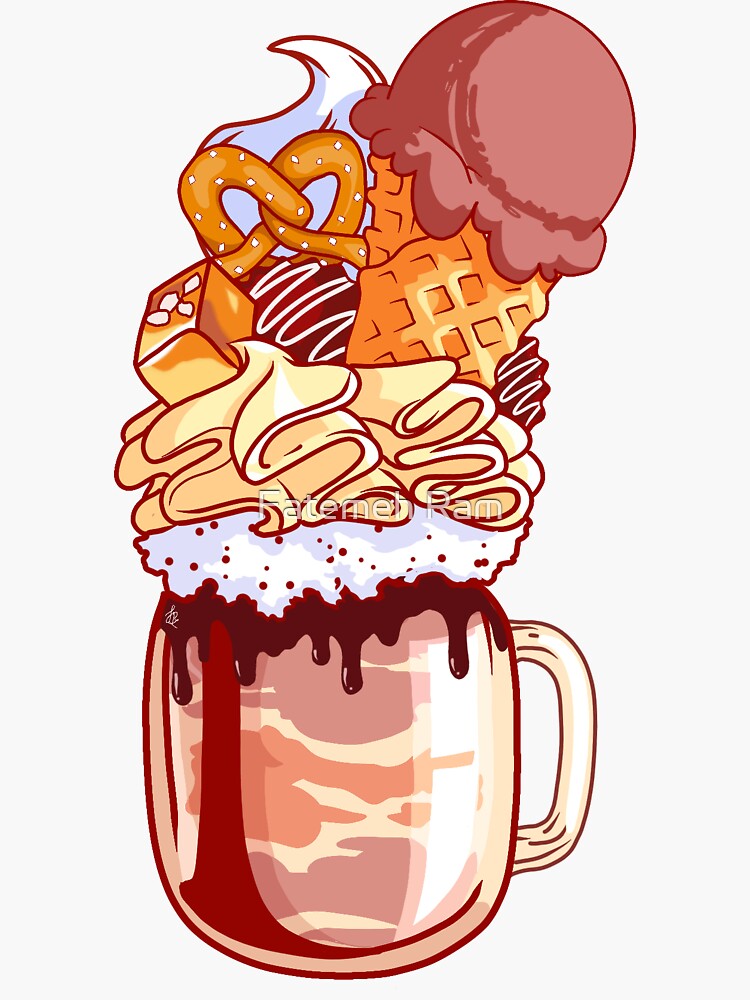 "salted caramel milkshake" Sticker for Sale by Qxakescanaries | Redbubble