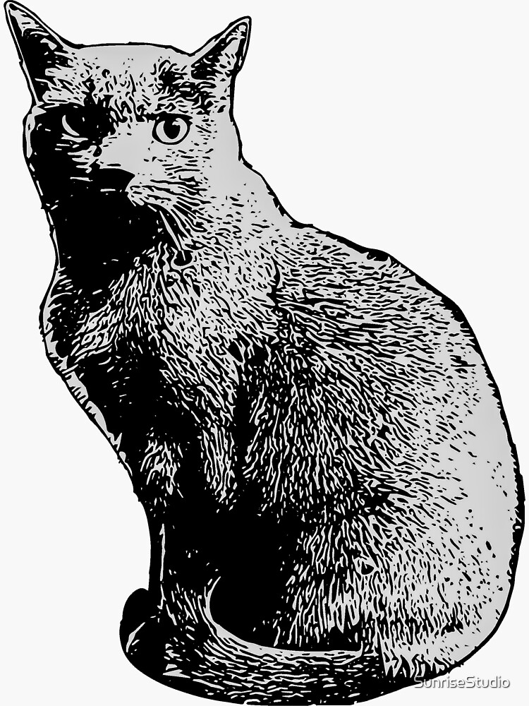 Sticker « Chat russe bleu votre quotidien Cletus Kitty gris noir et ...