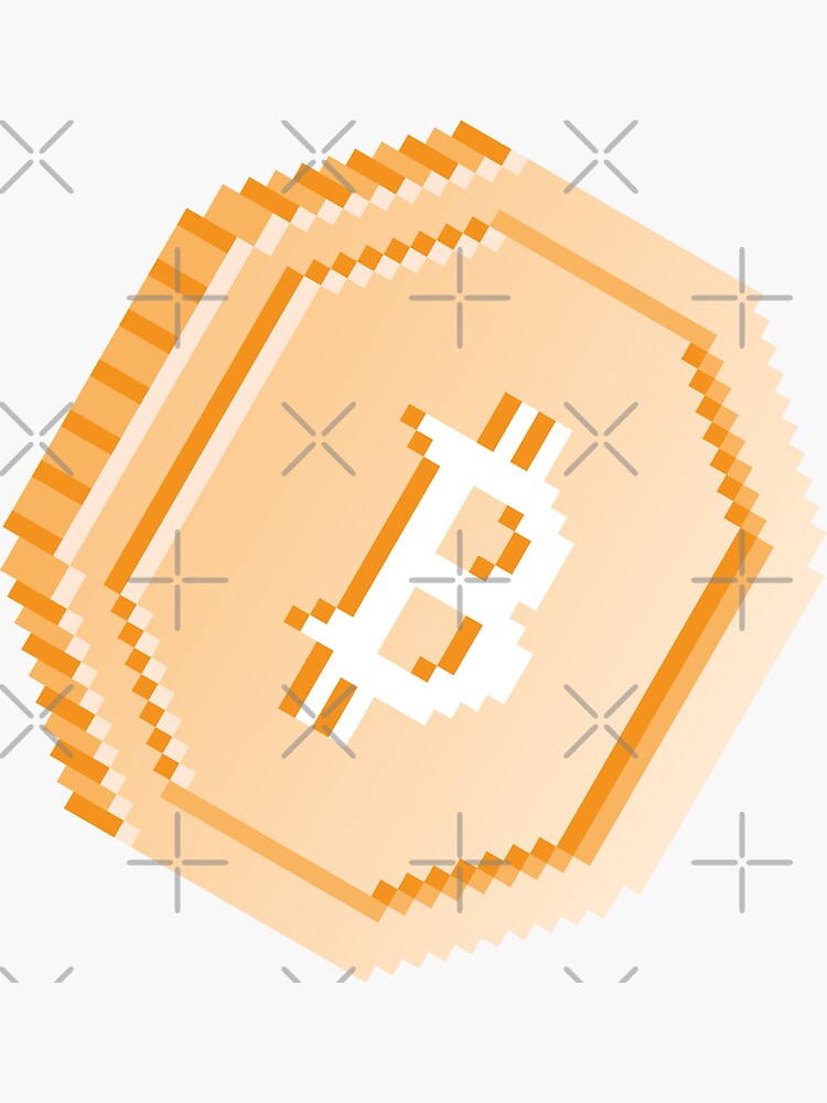 "Bitcoin Pixel Coin - White" Sticker for Sale by bits-n-blocks | Redbubble