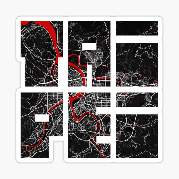 "Taipei City Map of Taiwan - Oriental" Sticker for Sale by deMAP ...