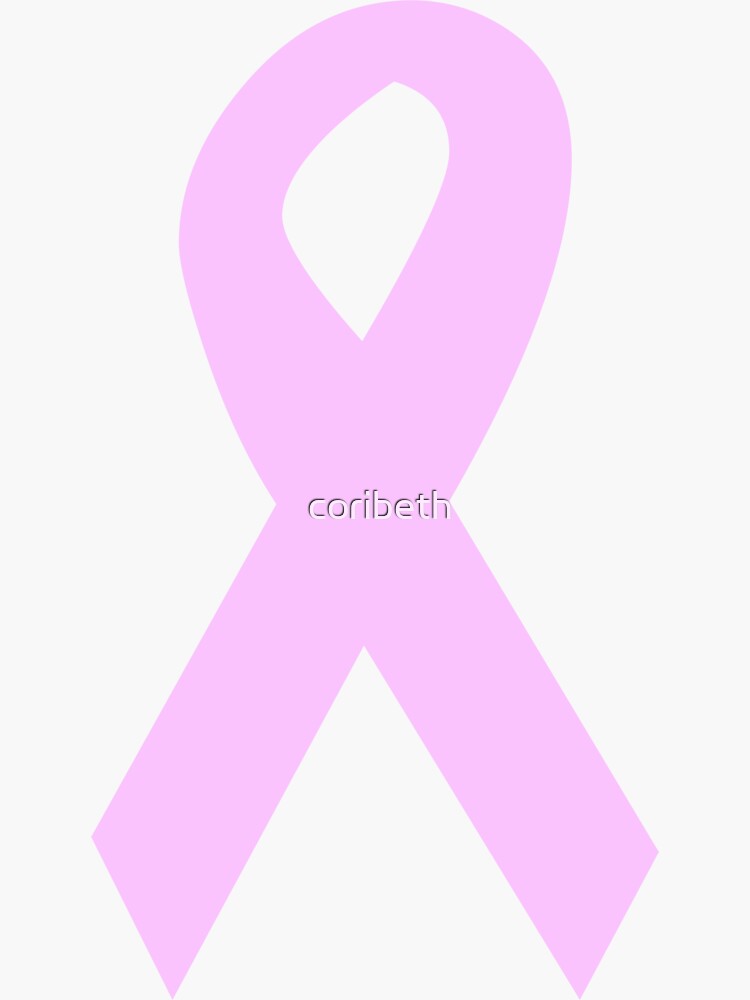 "Light Pink Ribbon" Sticker by coribeth | Redbubble