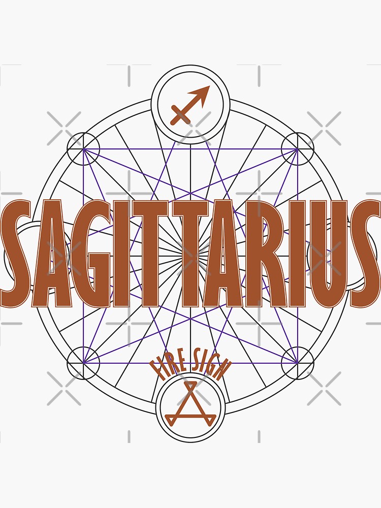 "Sagittarius Fire Sign Horoscope" Sticker by MindfulMeta | Redbubble
