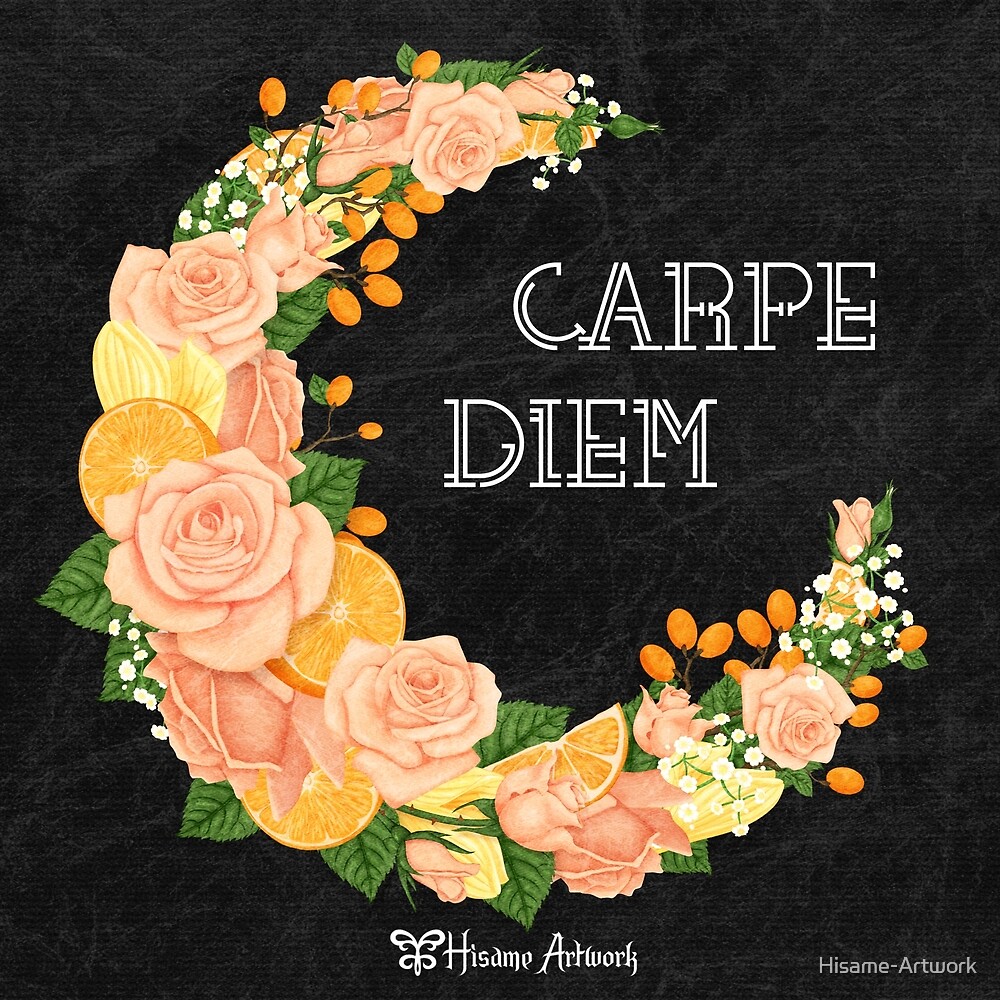 "Crescent bloom | Oranges and roses" by Hisame-Artwork | Redbubble