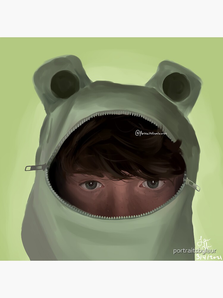 "Karl Jacobs Frog Hoodie Digital Portrait" Sticker for Sale by ...