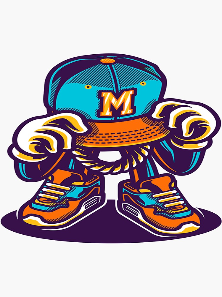 "m graffiti b-boy rapper" Sticker for Sale by Nikolays | Redbubble