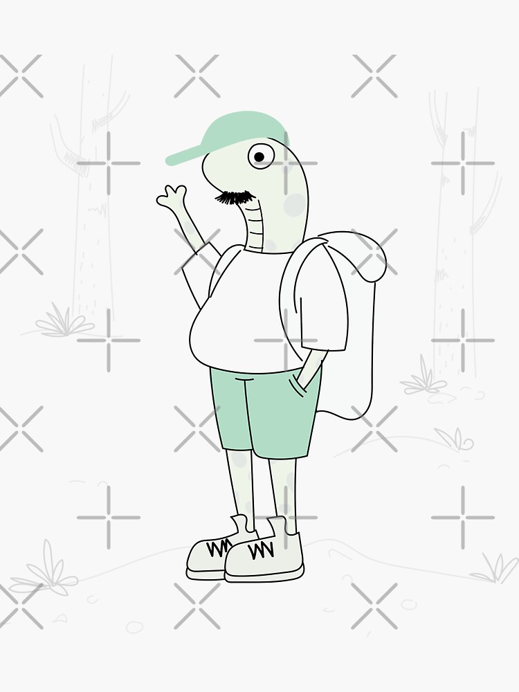 "Happy Hiker" Sticker for Sale by BorneowithLove | Redbubble